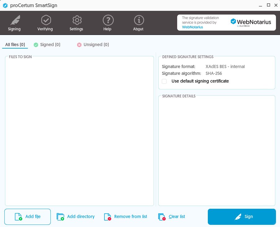 Certum Electronic Signature Software Update